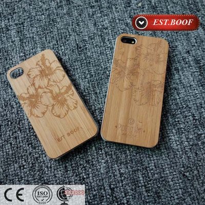 Bamboo Chip PC Apple iPhone Leather Cases Custom With Nice Figure