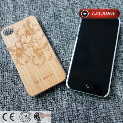 Bamboo Chip PC Apple iPhone Leather Cases Custom With Nice Figure