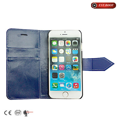 Wallet Style Leather Cell Phone Cases hot-pressing With Belt Clip