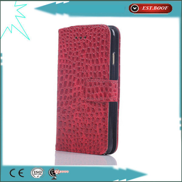 Rose pink genuine leather iphone cases Crocodile Texture For Iphone 6