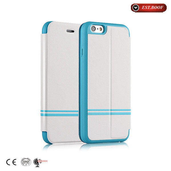 Green iPone 6 PU Leather apple iphone covers With Clear Outwindow