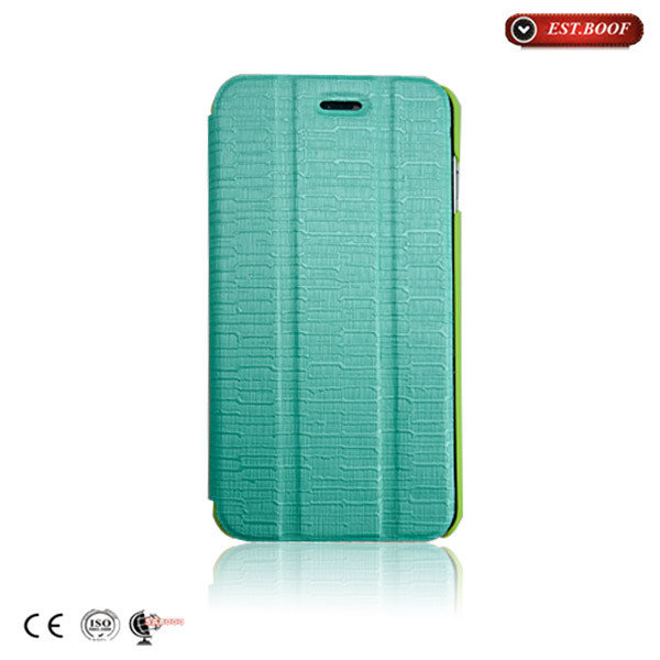 3 Folds Leather Flip Cell Phone Cases 4.7 Inch Stand Cover Green