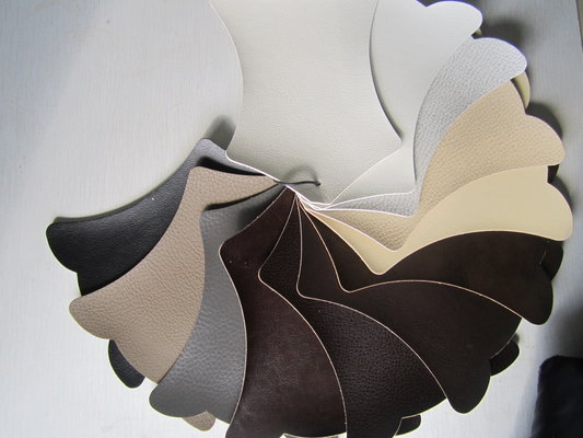 White Bonded Leather Upholstery Fabric Anti Abrasion Faux Leather Stretch Fabric