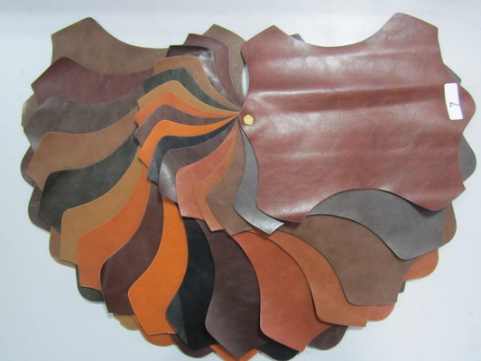 Black / Brown Textured Faux Leather Fabric , Pu Polyurethane Leather
