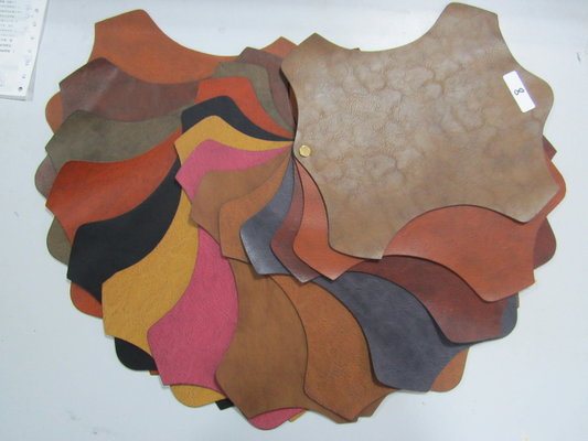 54 Inch Embossed Faux Leather Fabric With Geniue Leather Effect