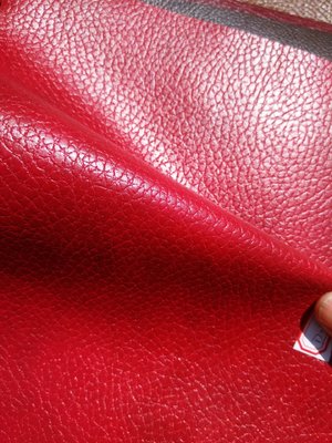 Breathable Bonded Leather Material Wine Red Recycled Leather Fabric