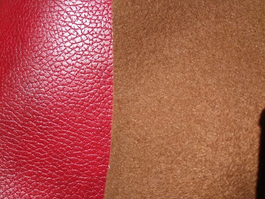 Breathable Bonded Leather Material Wine Red Recycled Leather Fabric