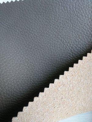 Perforated Leather Material With Real Leather Effect , Black Leather Fabric