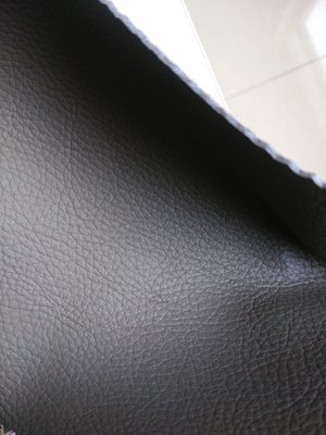 Perforated Leather Material With Real Leather Effect , Black Leather Fabric