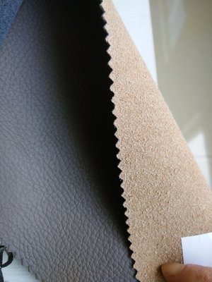 Perforated Leather Material With Real Leather Effect , Black Leather Fabric