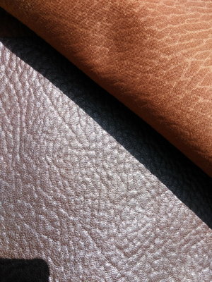 Eco Friendly Stretch Leather Fabric , Real Leather Upholstery Fabric