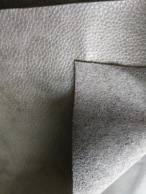 Eco Friendly Full Grain Cow Leather Gray Synthetic Leather Fabric