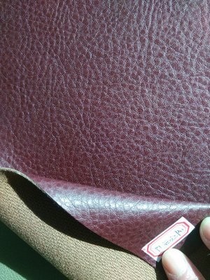 Red Brown Faux Leather Fabric For Clothing , Faux Leather Material
