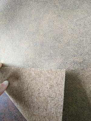 Hot Stampling Brown Suede Faux Leather Apparel Fabric 54" Artificial Leather