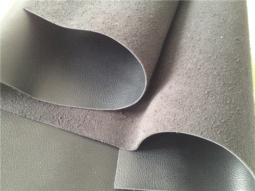 Long Hair Flocking Black Bonded Leather Fabric Anti Slip Easy Cleaning