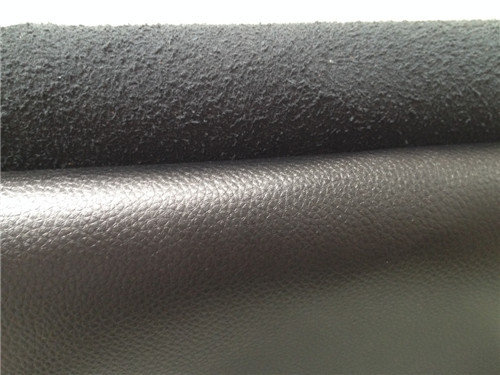 Long Hair Flocking Black Bonded Leather Fabric Anti Slip Easy Cleaning