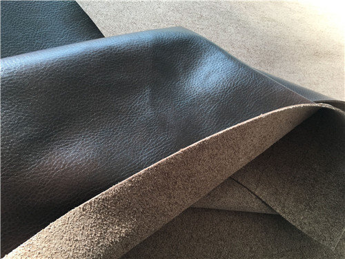 Dark Brown Genuine Leather Upholstery Fabric With Doubles Colors Printing