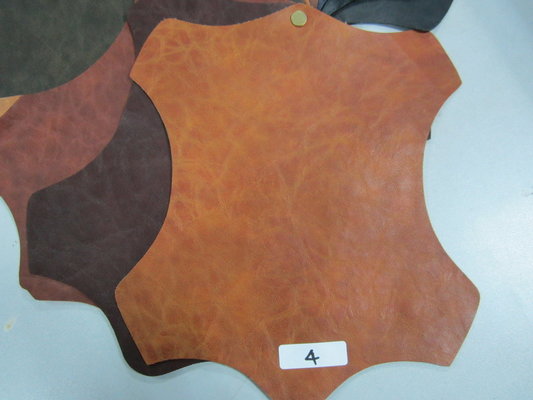 PU Synthetic Textured Leather Fabric Geniue Leather Effect  For Shoes