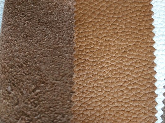 Yellow Genuine Full Grain Leather , Recycled Leather Fabric For Car Seats
