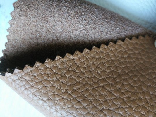 Yellow Genuine Full Grain Leather , Recycled Leather Fabric For Car Seats