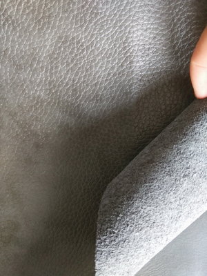 Eco Friendly Full Grain Cow Leather Gray Synthetic Leather Fabric