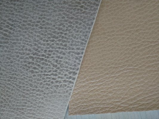 Bonded Perforated Leather Fabric , Brown Leather Upholstery Fabric