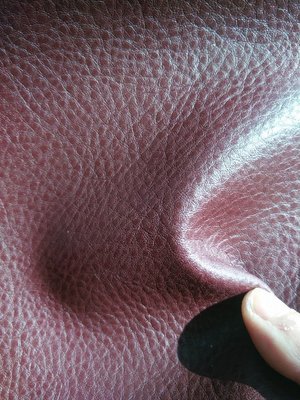 Red Brown Faux Leather Fabric For Clothing , Faux Leather Material