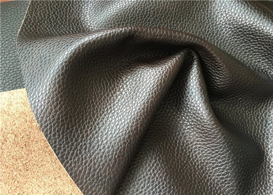 Automotive leather with grain made with natural leather fibres and water power