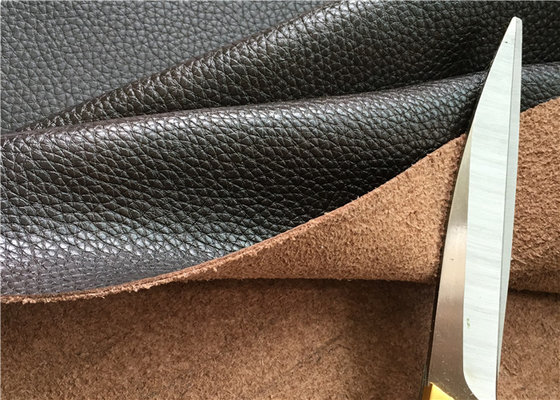 Brown Leather Car Upholstery Fabric With 15% Cotton And 15% Polyester