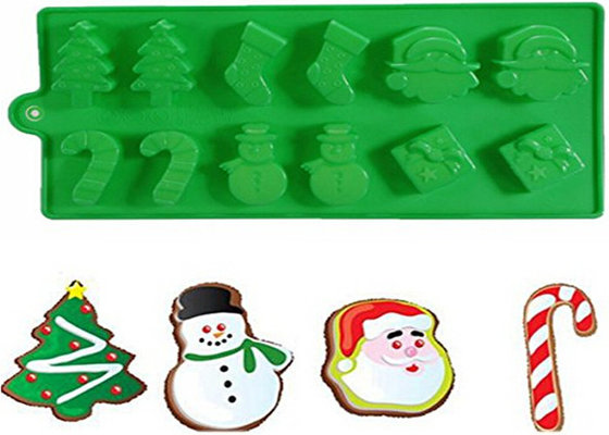 Christmas Tree Silicone Cake Molds With Snowman Santa For Claus Chocolate Fondant