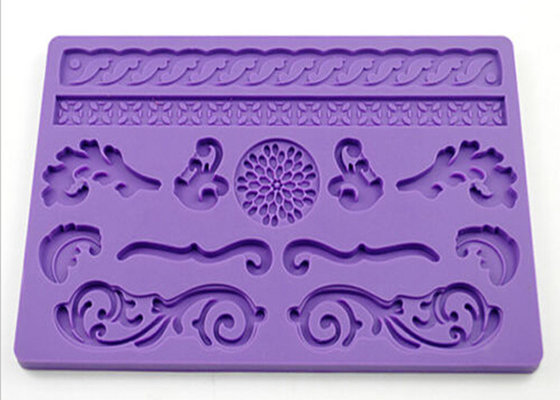Gift Purple Silicone Dessert Molds , Rectangle Cake Molds For Kids