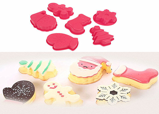 Red Food Grade Silicone Birthday Cake Molds , Silicone Food Molds For Freezers