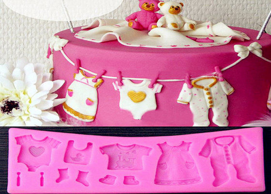 Pink New Baby Cloth Shape 3D Cake Molds By Food Grade Silicone
