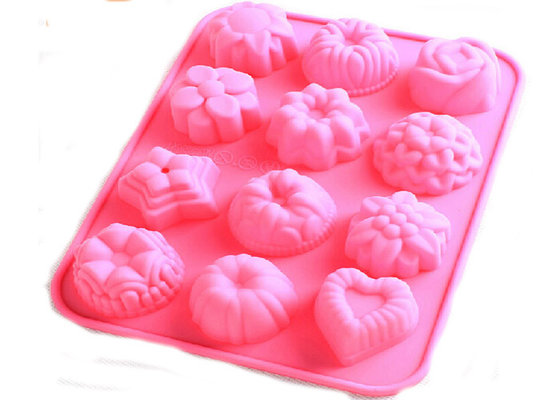 Flexible Flower Silicone Baking Molds With 12 Cavitiese For Bussiness promotion gift