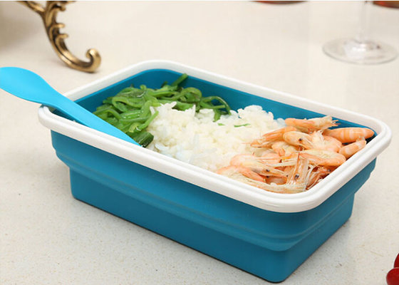 Easy To Storage Silicone Lunch Box Folding Design FDA Approved