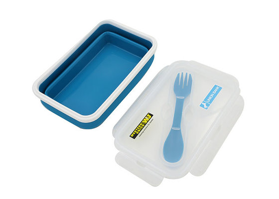 Easy Cleaning Foldable Silicone Lunch Box Logo Printed  20 * 13.5 * 8cm