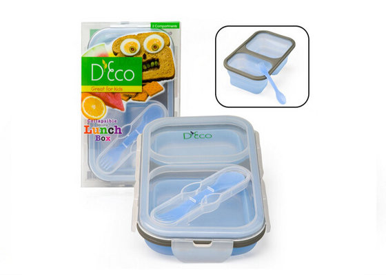 FDA Silicone + PP Healthy Lunch Box , Square Lockable Lunch Box Outdoor Travel