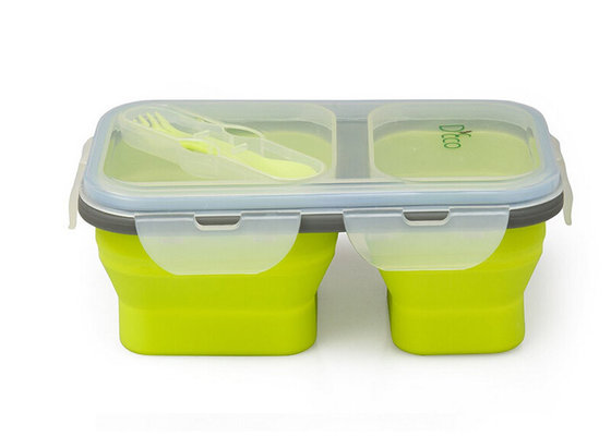 Double Lattice 900ML ECO Lunch Box With Snap - Lock Lid Green