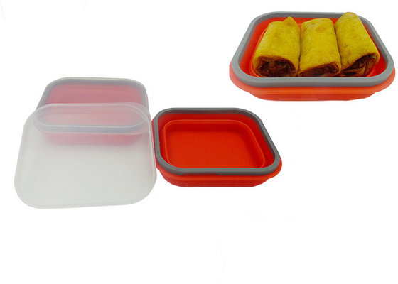 Kids 600ml Duralbe Silicone Lunch Containers Collapsible Style Pink