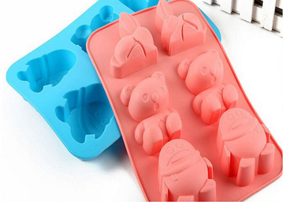 Six Animals Ice Chocolate Pudding Silicone Cake Molds Size 25.5 * 16.3 * 3.5 cm