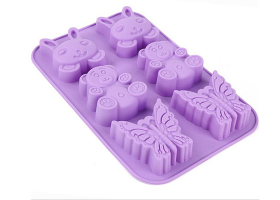 Cute Durable Animal Shape Silicone Cake Molds Of Butterfly / Rabbit / Bear