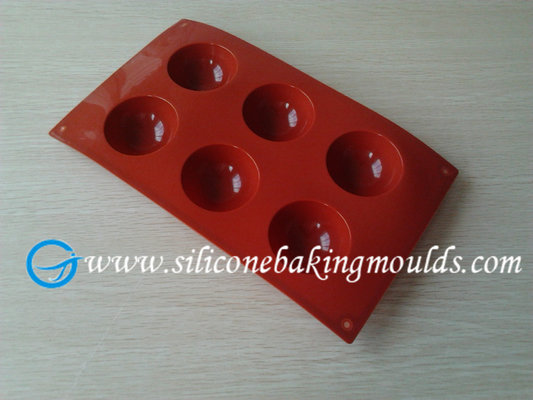 Chocolate Silicone Cake Mold Baking Pan , Silicone Bakeware 6 Holes For Ovens