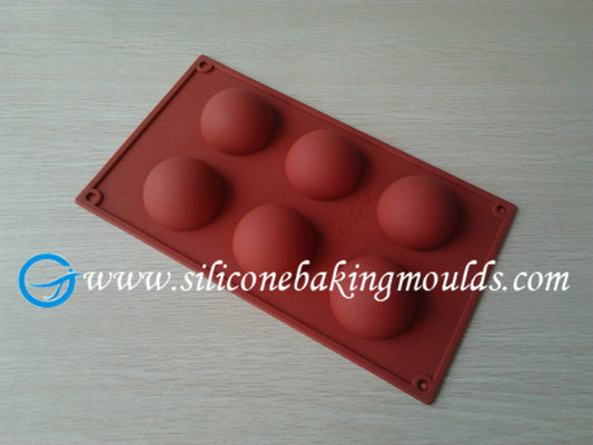 Chocolate Silicone Cake Mold Baking Pan , Silicone Bakeware 6 Holes For Ovens