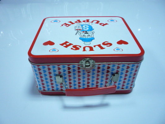 Tinplate Rectangle Metal Tin Lunch Box For Food / Candy / Cake