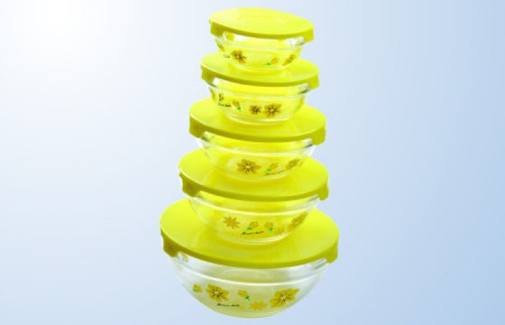 Round Transparent Decorative Glass Bowls Pasta Bowl Set
