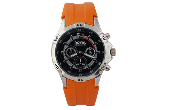 Fashion Lady Silicone Wristband Watch Orange Strap water resistant watch