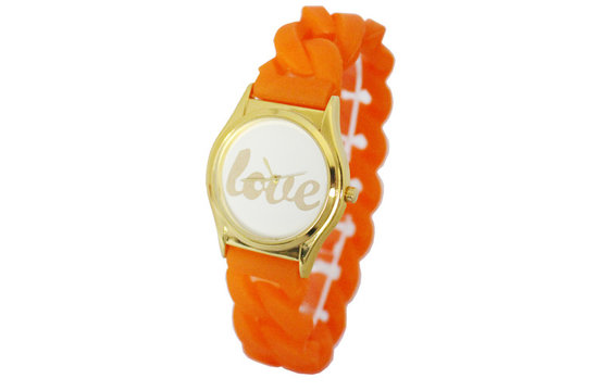 Couple Love Silicone Japan Movt Watch with Twist Link Bands