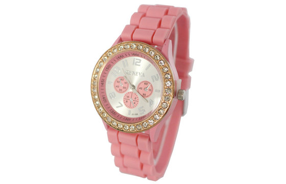 Waterproof Geneva Style Analogue Watch Custom Silicone Womens Watch