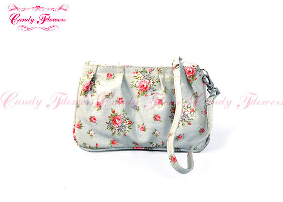 Fashion Mint Green Small Floral Zippered Coin Purse wallet for womens