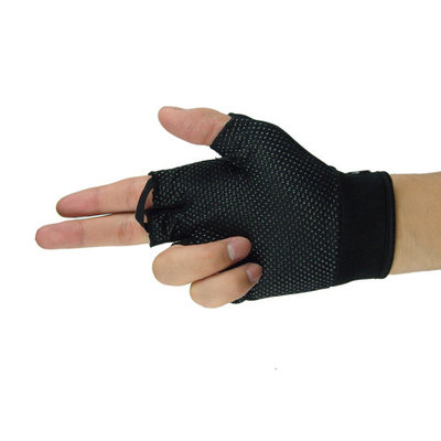 Military Tactical Half Finger Gloves , Nylon Polymers Specialty Black Gloves